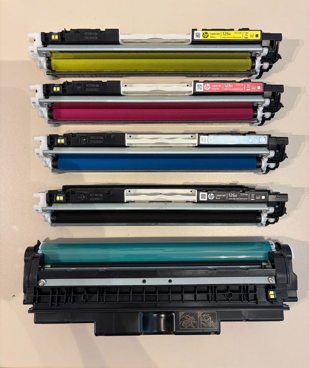Trommel 126A/CE314A und Toner 126A/CE310A-313A alle 4 Farben (Neu ...