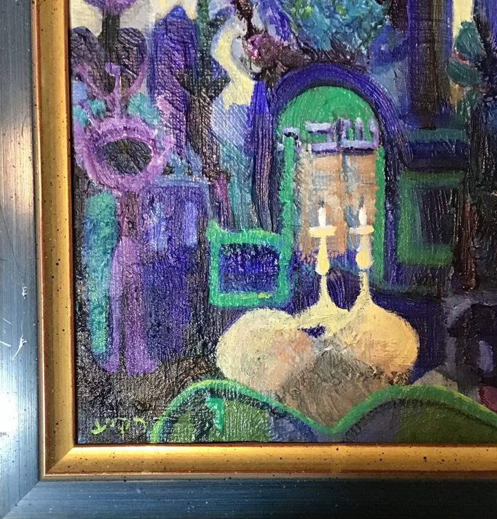 Farbenfrohes Gemälde Unleserlich Signiert | Kaufen auf Ricardo