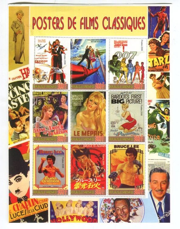 Block Sean Connery, Roger Moore, Brigitte Bardot, Bruce Lee. (Neu und ...