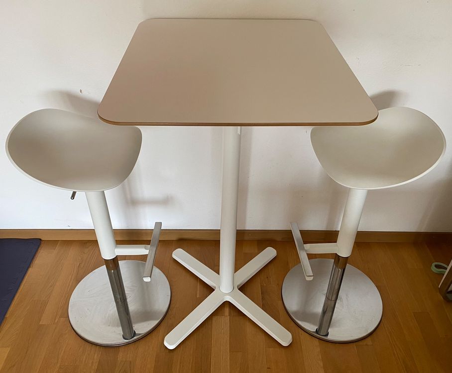 IKEA Billsta Bartisch, 2 Janinge Barhocker/Barstühle weiss | Kaufen auf ...