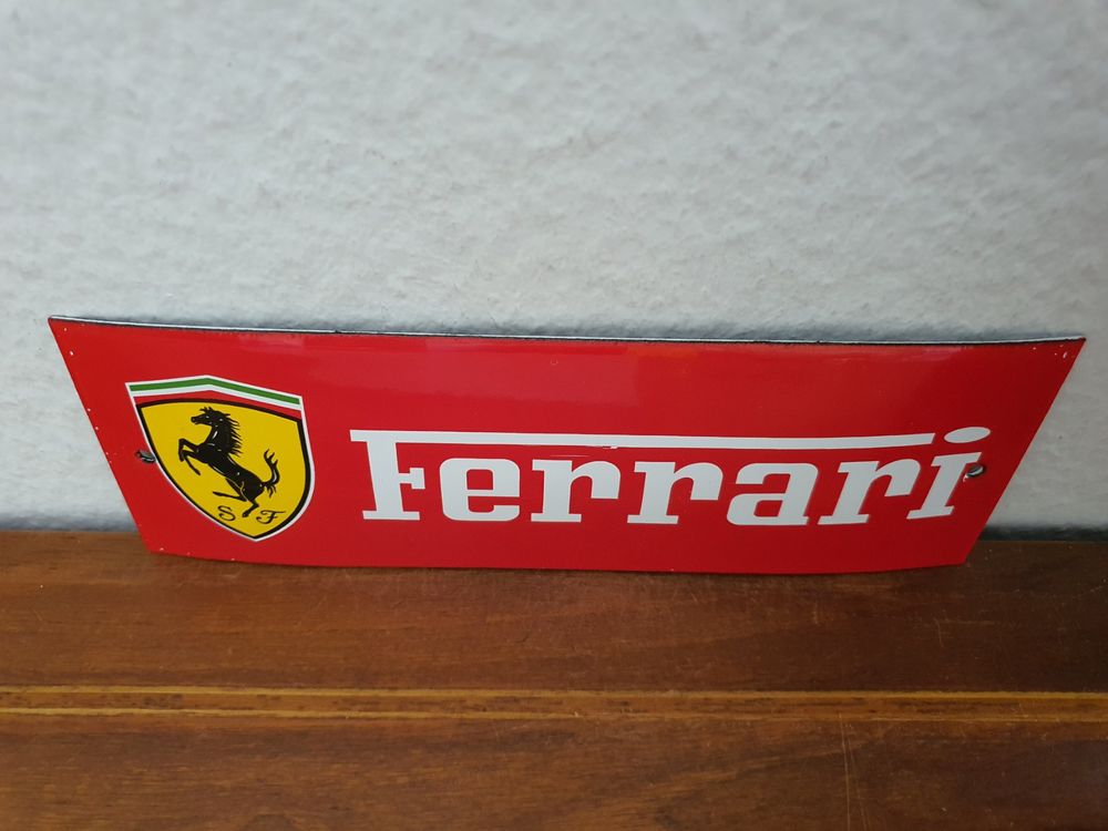 Emailschild Ferrari Italy Logo Emaille Schild Reklame Retro | Kaufen ...