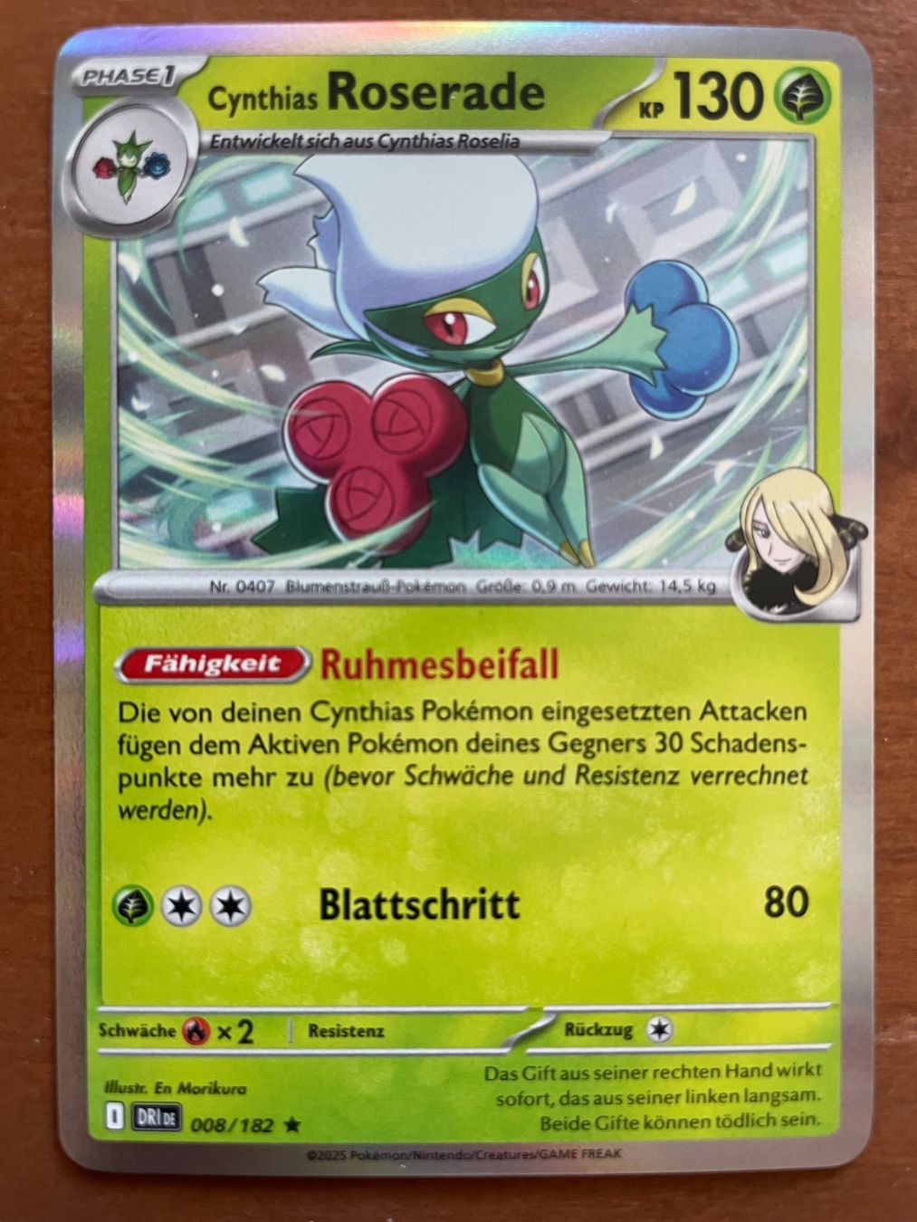 Pokemon Cynthias Roserade Holo (Versand gratis) (Neu (gemäss ...
