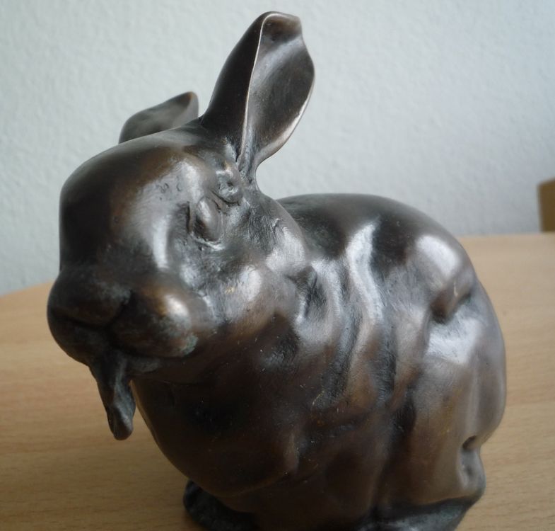 Prächtiger Hase sitzend aus Vollbronze. Guter Zustand. (Gebraucht) in ...