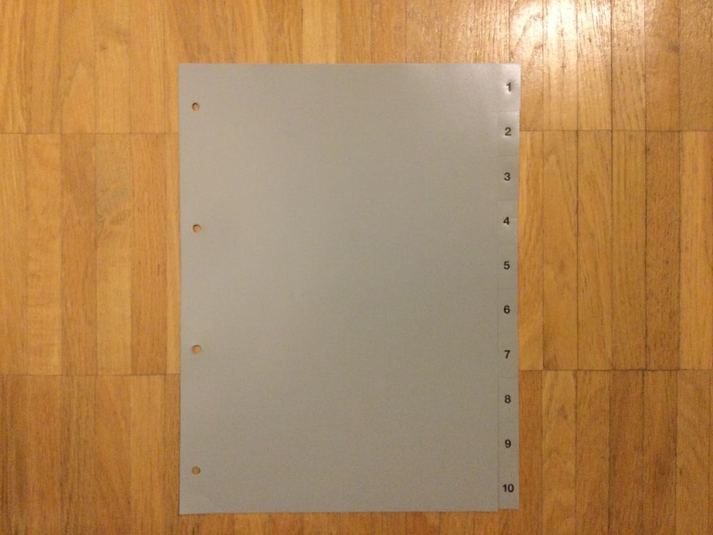 Kolma 1-10 Register für Ordner Grau A4 | Kaufen auf Ricardo