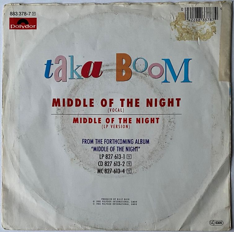 Taka Boom, Middle Of The Night (Disco) (Gebraucht) in Flums für CHF 1 ...