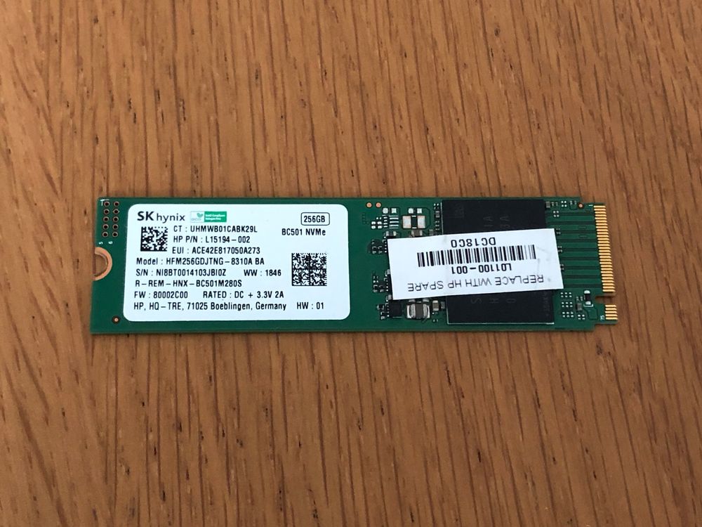 256GB SK Hynix 256GB NVMe M.2 SSD (HFM256GDJTNG-8310A BA) (Gebraucht ...