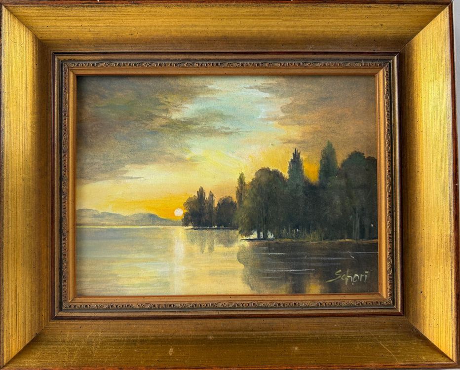Schönes Ölgemälde - Abendstimmung am See - signiert Schori (Gebraucht) in Neuhausen am Rheinfall ...