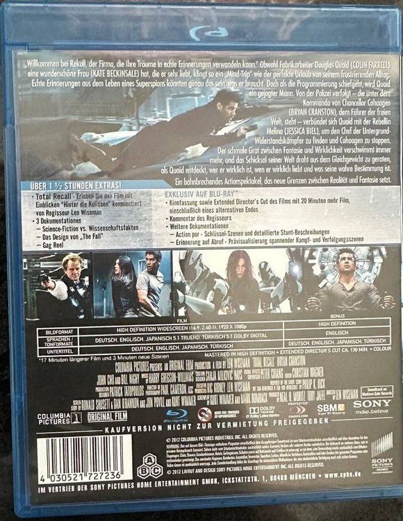 Total Recall (Blu-ray) - Extended Director's Cut! (Gebraucht) in Beringen für CHF 2 – mit ...