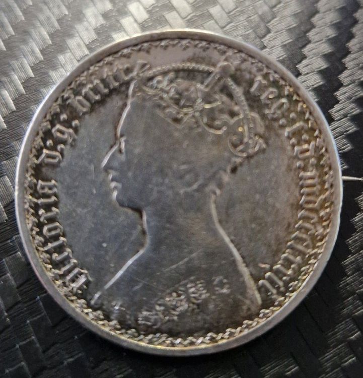 Antike Silberbrosche – Queen Victoria Florin (ca. 1887–1893) (Gebraucht ...