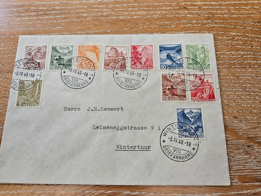 LANDSCHAFTSBILDER STICHTIEFDRUCK 1948 AUF BRIEF (Gebraucht) in Oud-Turnhout für CHF 13 – mit ...