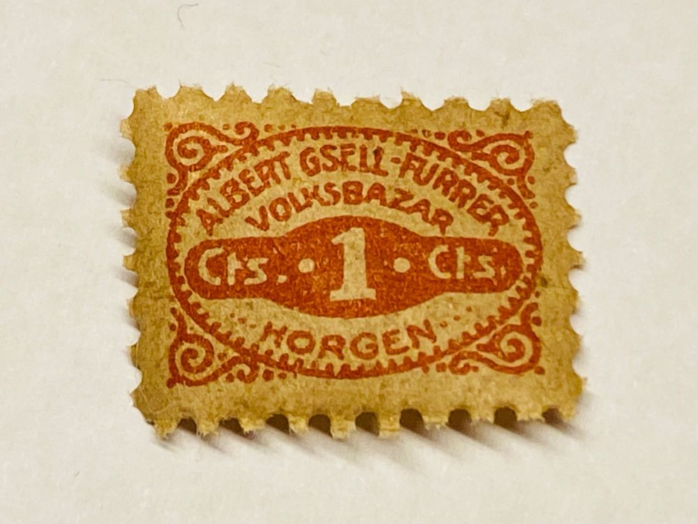 HORGEN Briefmarke 1 Cts. Albert Gsell - Furrer Volksbazar (Neu (gemäss ...