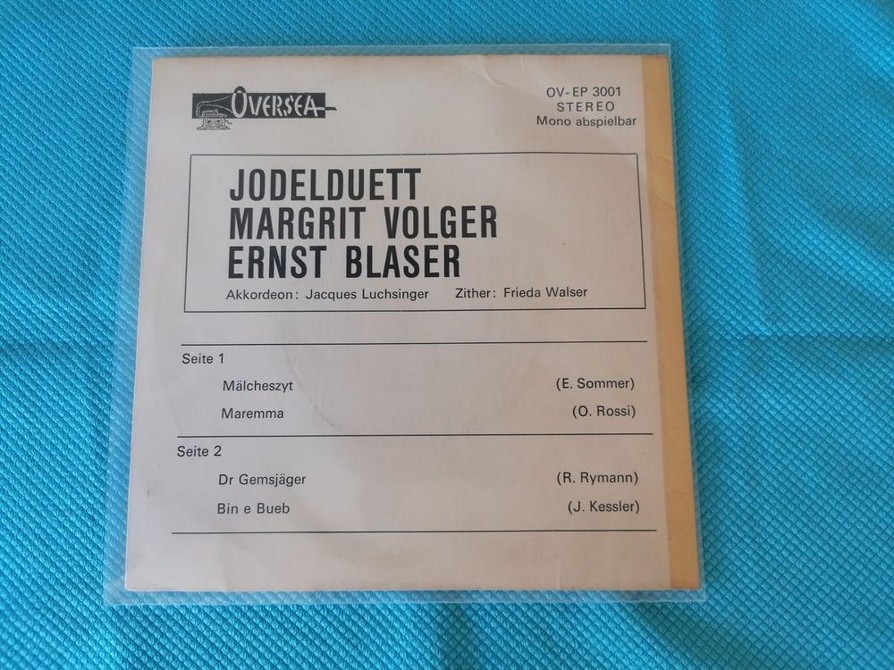 Jodelduett Margrit Volger - Ernst Blaser (Gebraucht) in Emmenbrücke für ...