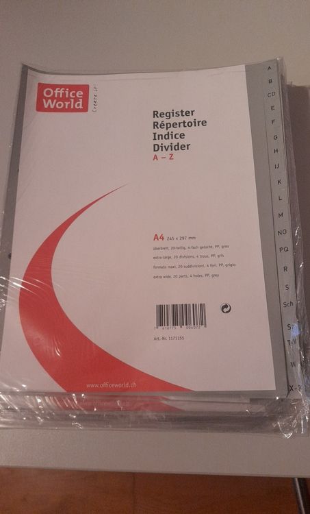 16 Register A-Z, A4, grau | Kaufen auf Ricardo