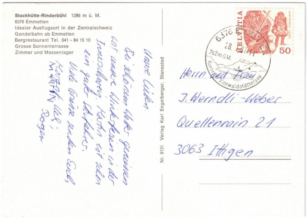 Emmetten - 4 Bild AK Stockhütte (Gebraucht) in Binningen für CHF 0.5 – mit Lieferung auf Ricardo ...