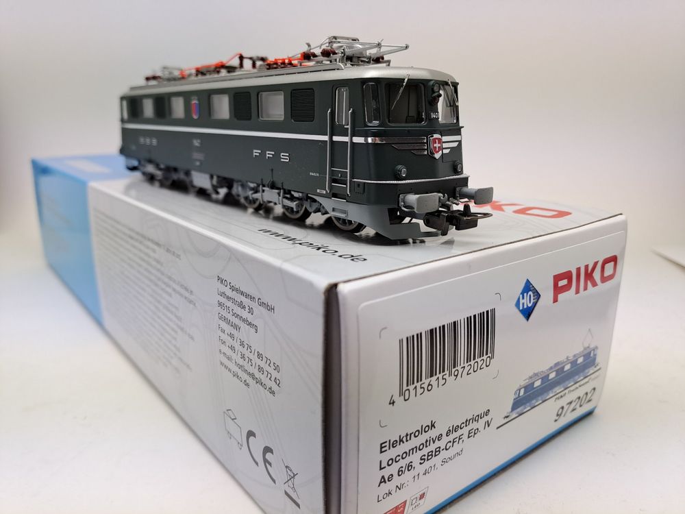 PIKO 97202 SBB AE 6/6 Grün 11401 "TICINO", DCC Digital Sound (Neu und ...