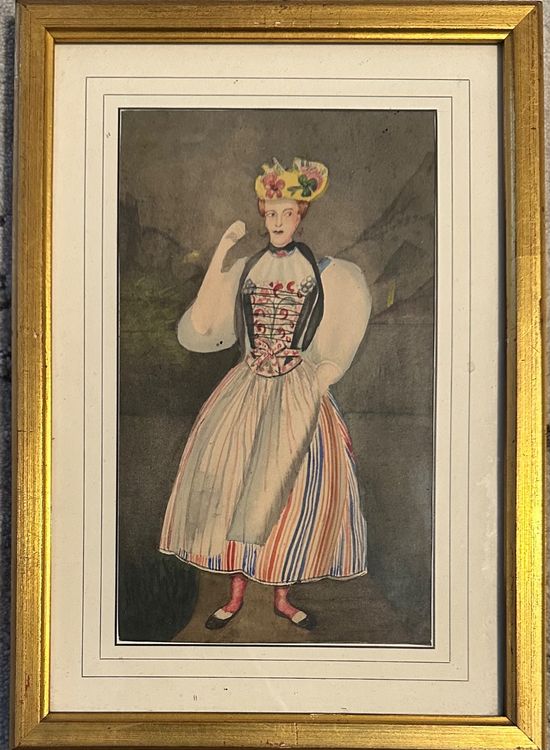 Antike Aquarell von eine Dame (Gebraucht) in Hochdorf für CHF 5 – mit Lieferung auf Ricardo kaufen