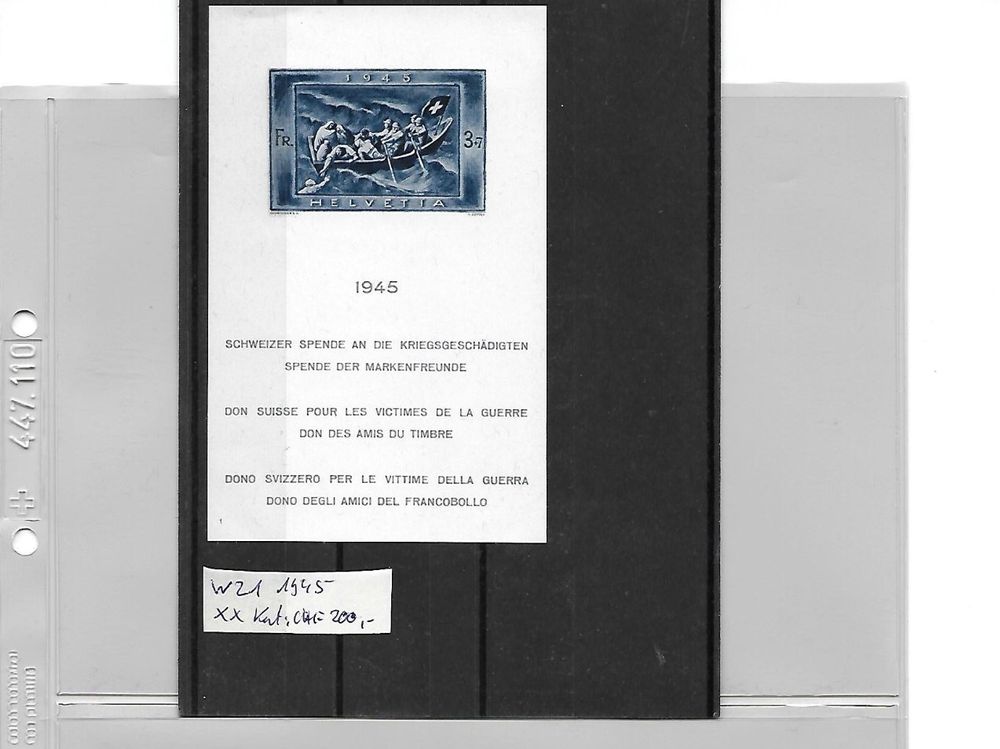Block 1945 ** Kat: CHF 200.- | Kaufen auf Ricardo