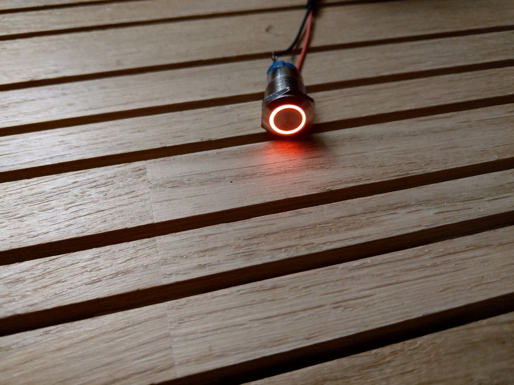 Schalter LED rot 12-24V 12mm metallig mini (Neu (gemäss Beschreibung ...