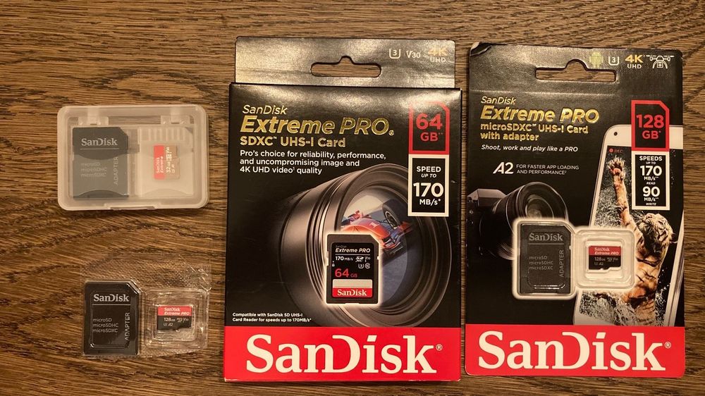 4 x memory card, san disk extreme pro, gopro drone camera (Gebraucht ...