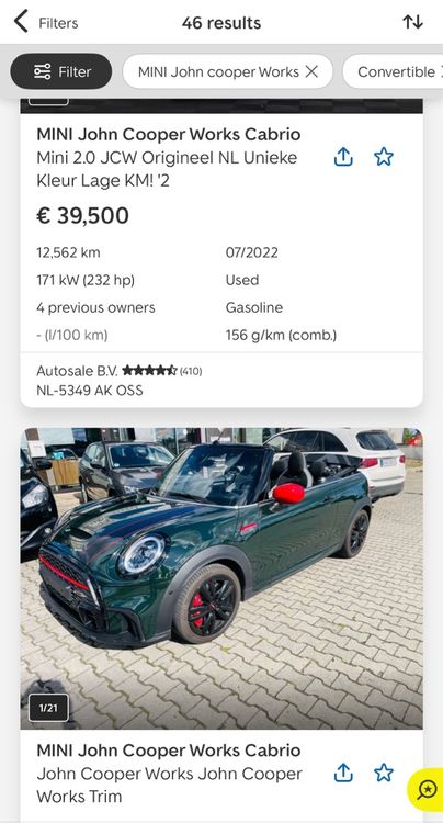 Mini John Cooper Works Cabrio - Unique Colour, Low KM! (Gebraucht) in ...