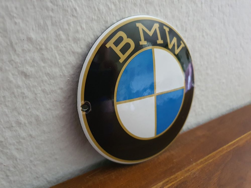 Emailschild BMW Automobil Logo Emaille Schild Reklame Retro (Neu ...