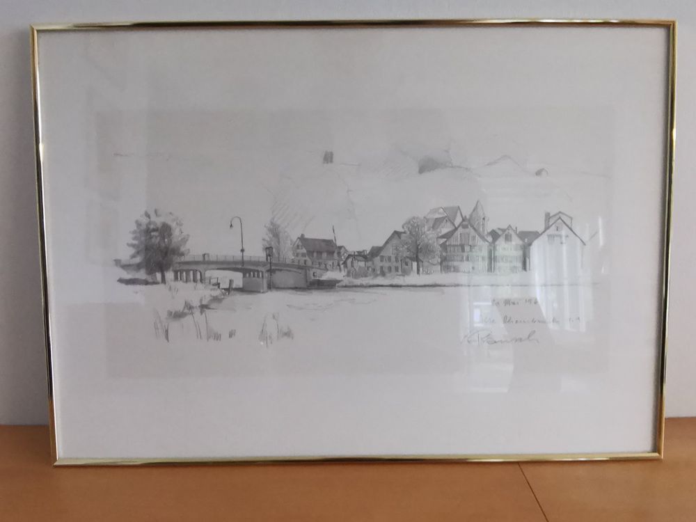 Rheineck Zeichnung Rausch Rheinbrücke 1962 (Gebraucht) in Rheineck für CHF 32.5 – mit Lieferung ...