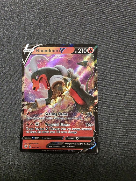 Houndoom V 021/189 Rare Carte Pokémon État Neuf! (Neuf (Voir ...