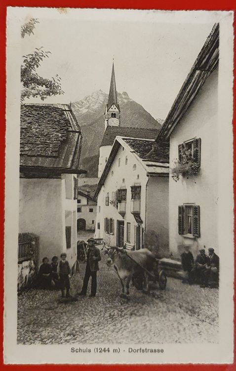 Schuls 1914 - Dorfstrasse, mit Bahnpoststempel (Gebraucht) in Kreuzlingen für CHF 28 – mit ...