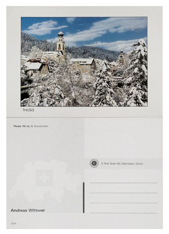 Thusis Dorf Kirche Viamala Domleschg Winter Schnee | Kaufen auf Ricardo