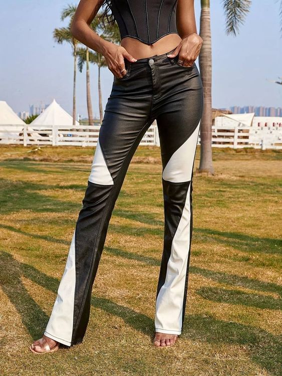 Kunstlederhose mit Farbblock - Gr. XS - XXL (Neu und originalverpackt) in Weinfelden für CHF 33. ...