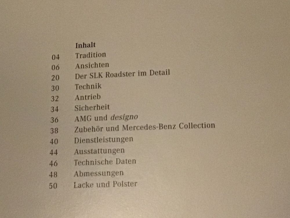 Mercedes SLK Roadster Verkaufsprospekt 56 S. April 2000 (Gebraucht) in ...