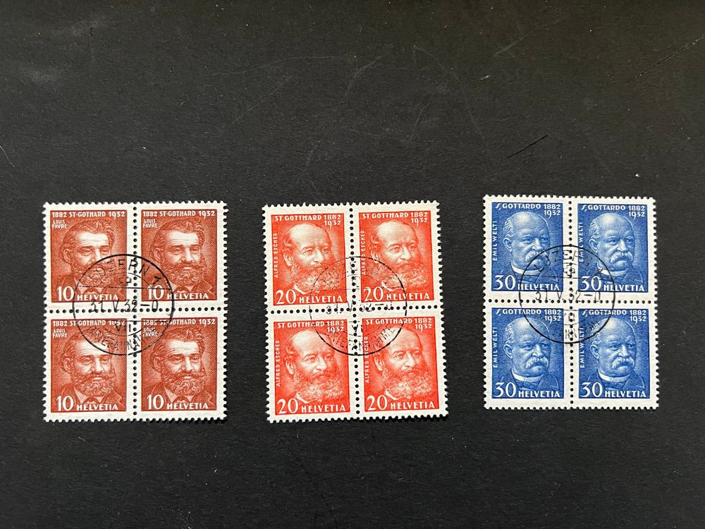 50 Jahre Gotthardbahn 1932 Viererblock FDC (B542) (Gebraucht) in Hinwil für CHF 5 – mit ...