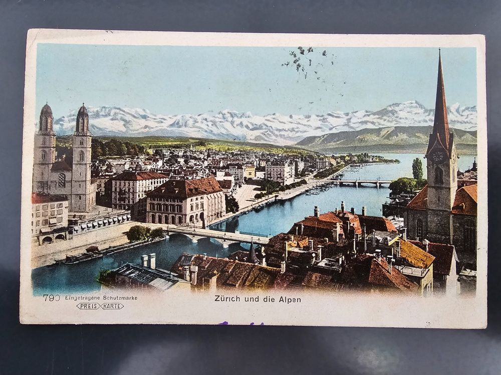PK Postkarte Zürich und die Alpen (Gebraucht) in Dallenwil für CHF 5 – mit Lieferung auf Ricardo ...