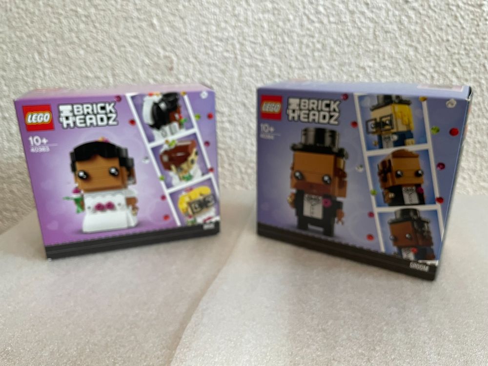 Lego Brick Headz Brautpaar Sets Hochzeit Figuren 40383+40384 (Neu und ...