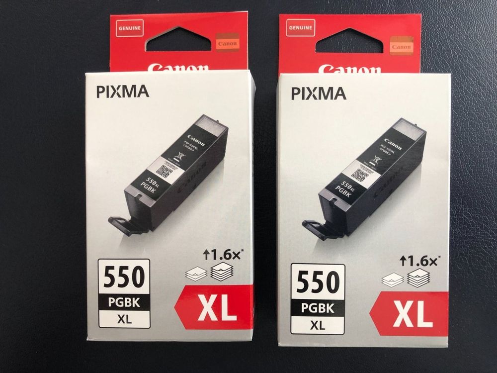 2 Stück Canon PGBK 550 XL für PIXMA Drucker (Neu und originalverpackt ...