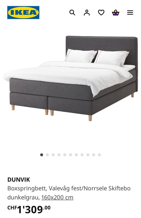 IKEA DUNVIK Boxspring Bed 160x200cm | Kaufen auf Ricardo