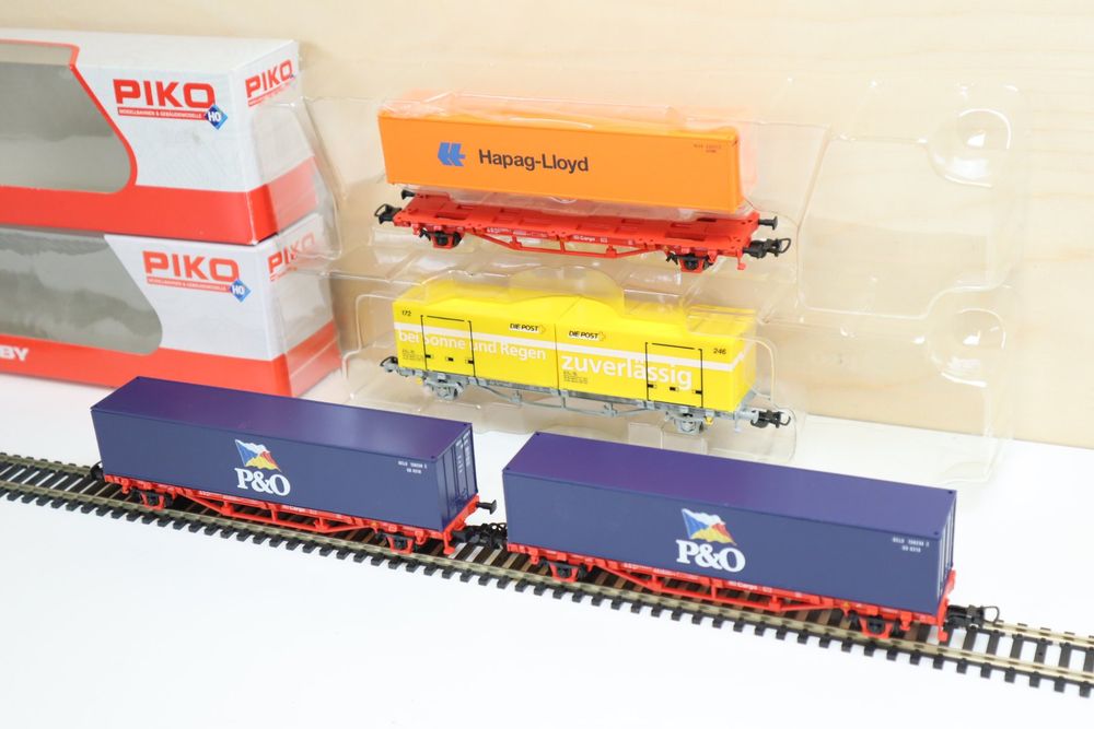 PIKO 4 x Cargo Container Wagen Set 57700/57706/57726 | Kaufen auf Ricardo
