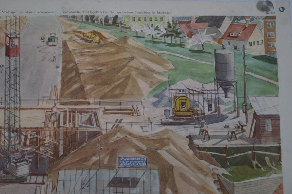 Schulwandbild Strassenbau Werner Schaad /ix (Gebraucht) in Härkingen ...