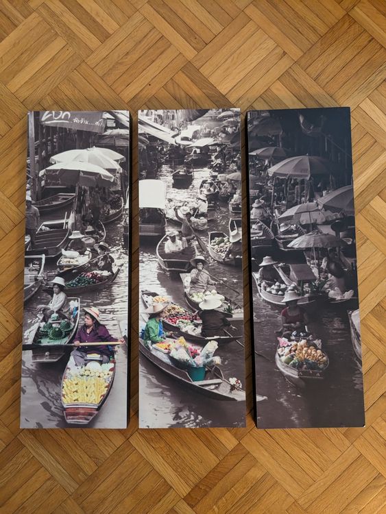 Bild aus drei Einzelstücken "Floating Market Bangkok" (Gebraucht) in Winterthur für CHF 2 – mit ...
