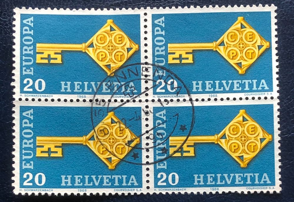 4 er Block Nr.456 mit Stempel (Gebraucht) in Aarau für CHF 0.4 – mit ...
