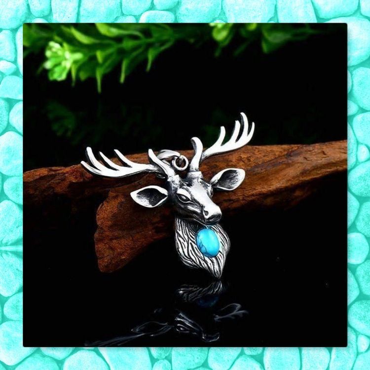 NEU: Hirschgeweih Edelstahl Anhänger + Kette (Neu (gemäss Beschreibung ...