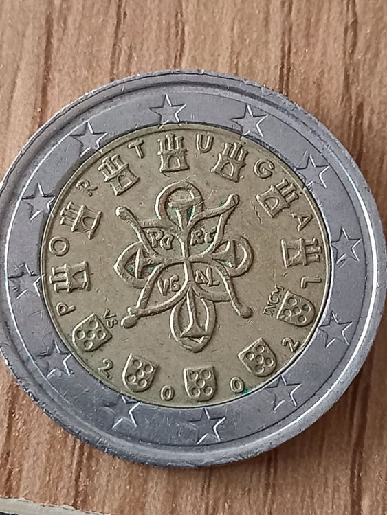 2 Euro Munze Portugal 2002 Fehlpragung