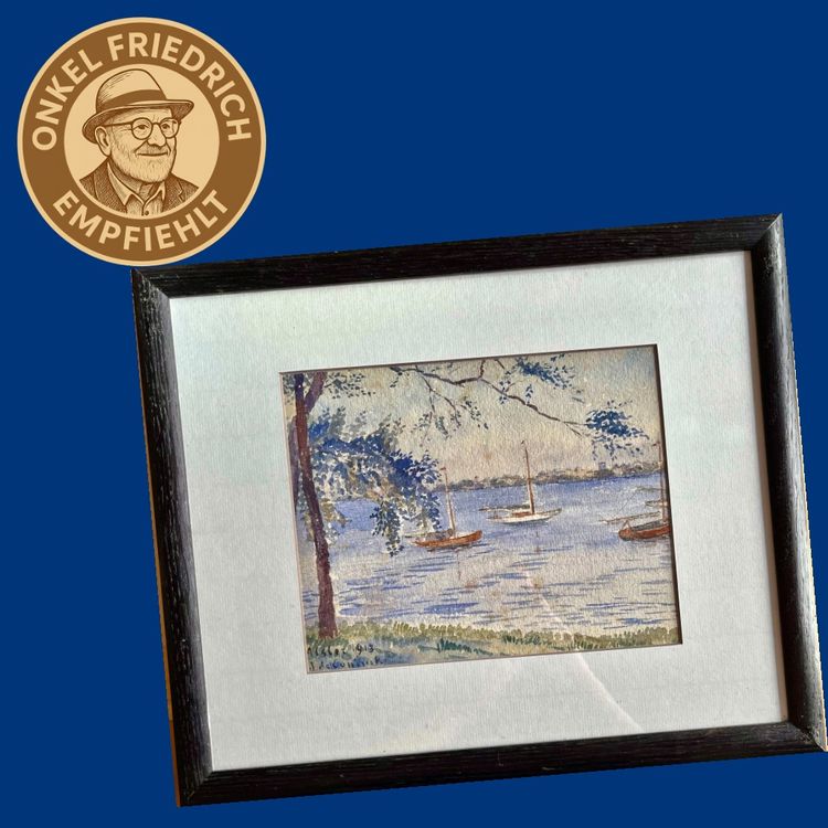 Aquarell Alster Original von J. de Coninck – datiert 1913 (Gebraucht ...