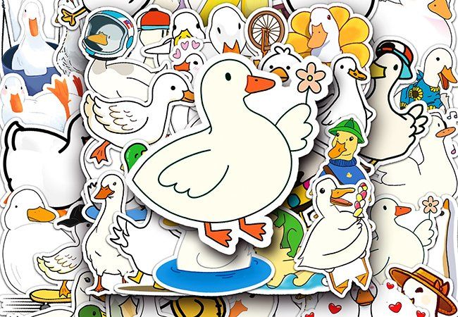 50 Stk. Sticker/Aufkleber - Kawaii Ente (Neu und originalverpackt) in ...