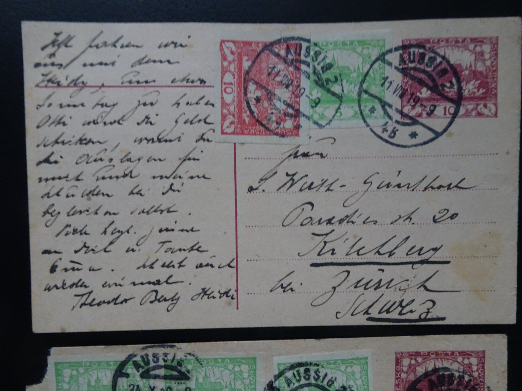 T S C H E C H O S L O W A K E I, 2 Postkarten, 1919 (Gebraucht) in ...