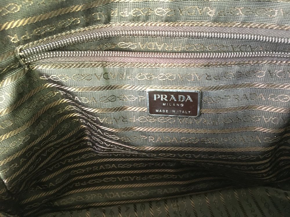 PRADA 100% - Vintage Leder/Leinen - Schultertasche | Kaufen auf Ricardo