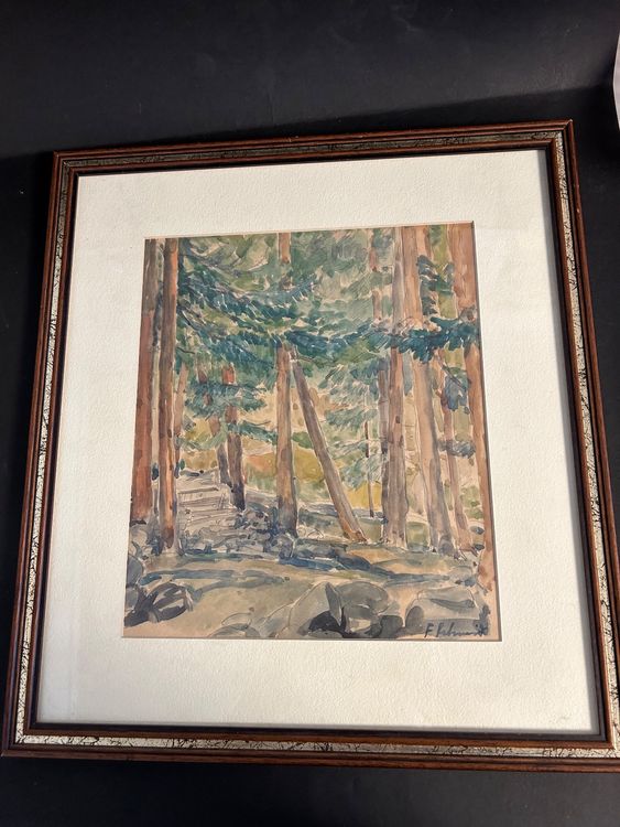 Aquarelle "Wald" bei Saas - Fee 1930, signiert | Kaufen auf Ricardo