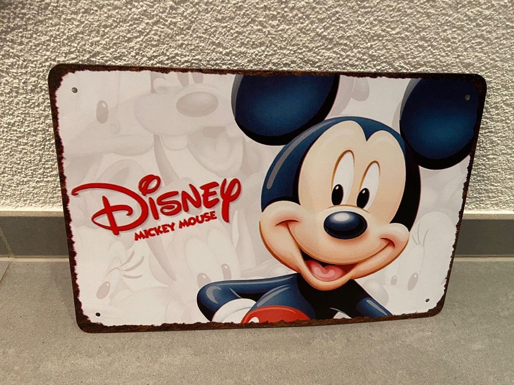 SCHILD METALL Mickey & Mouse Disney / REPLIKA (Neu und originalverpackt ...