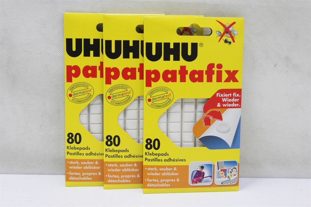 3 x 80 UHU Patafix Klebepads (RicX10086) (Neu und originalverpackt) in ...