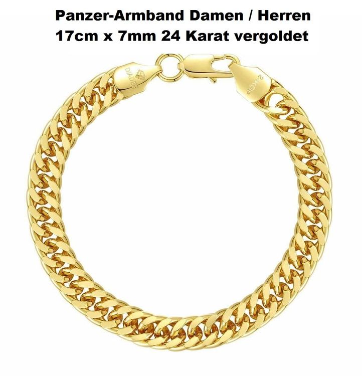 PANZER-ARMBAND "DJADEE" vergoldet 24KGP 17cm lang, 7mm breit | Kaufen auf Ricardo